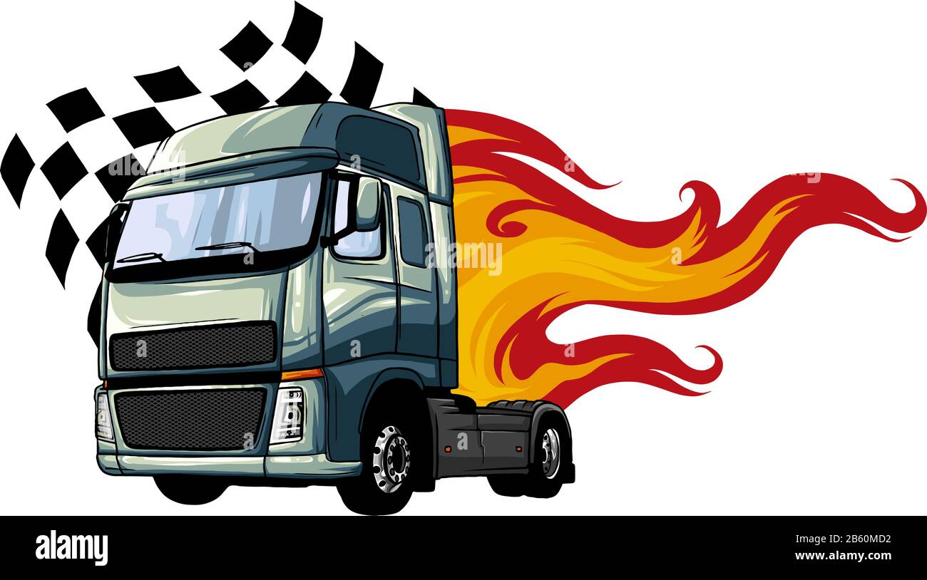 Vector Cartoon Semi Truck. vector illustration design Stock Vector ...
