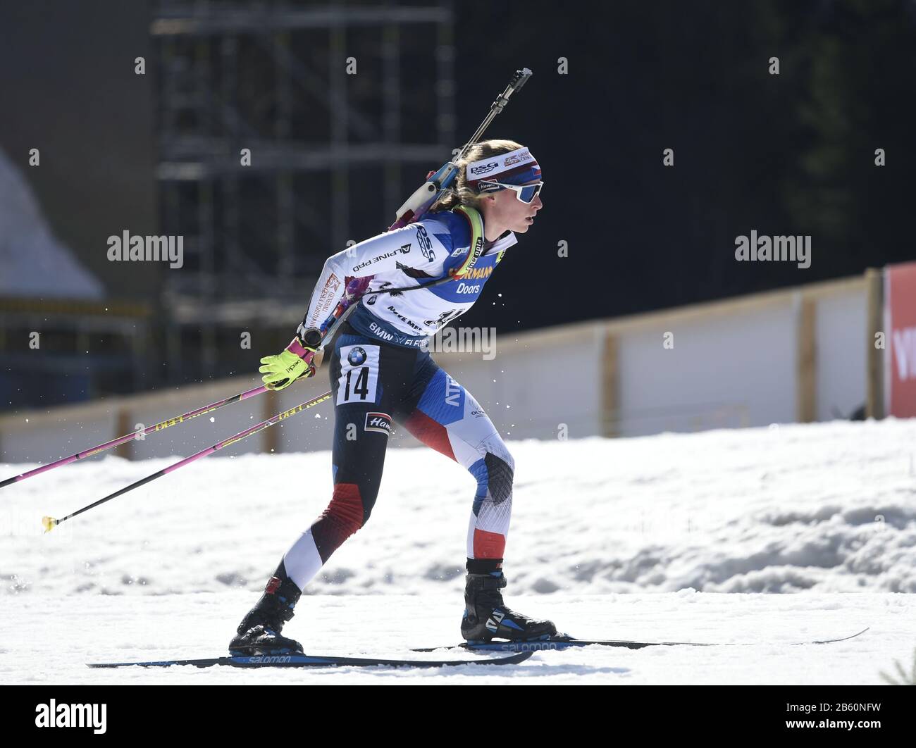 Czech Marketa Davidova in action during the women's 12.5 km mass start ...