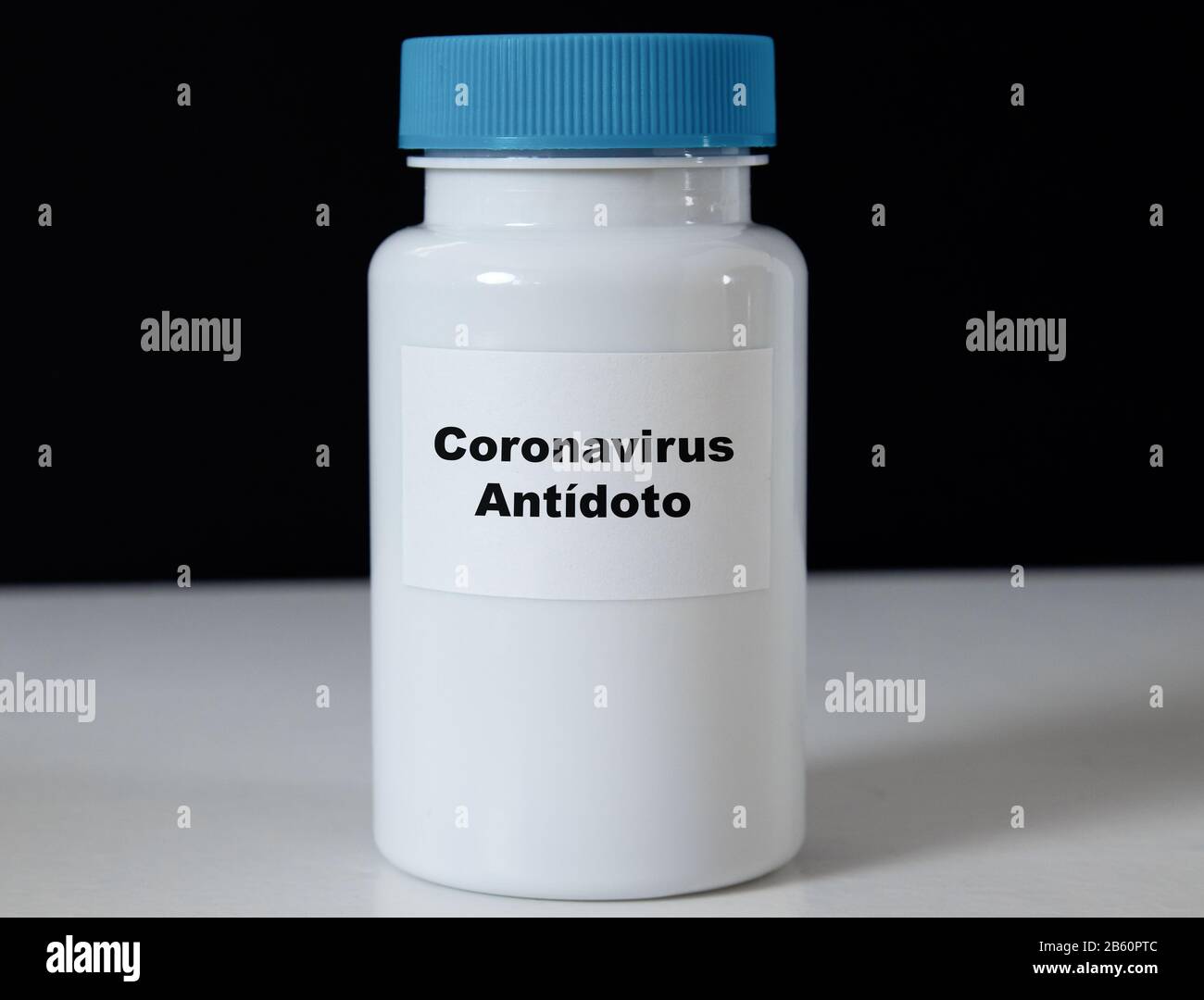 This bottle has a label spelling antídoto in Spanish Stock Photo - Alamy