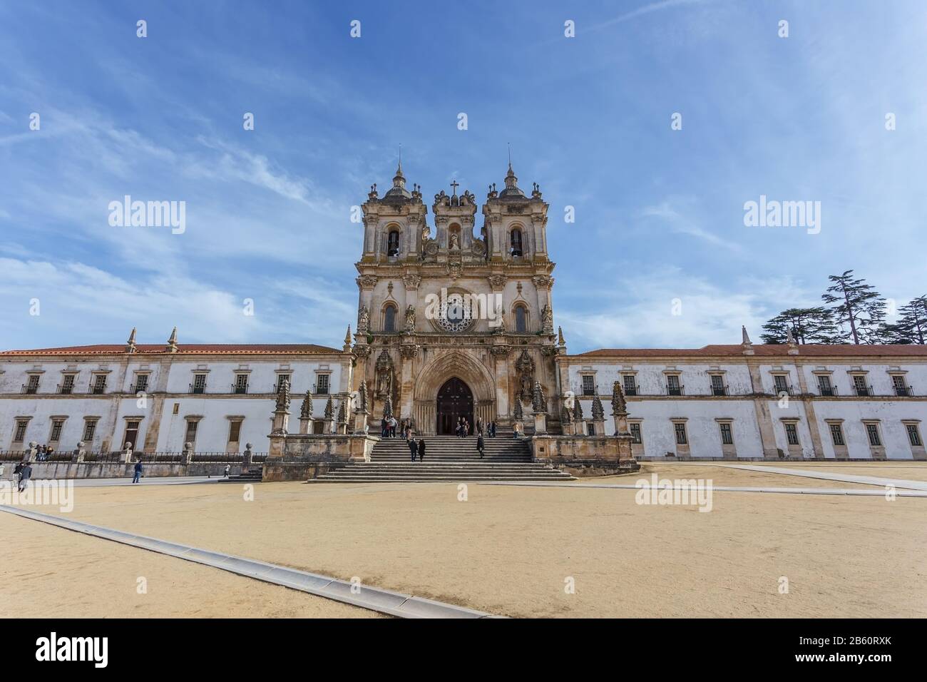 Facade of the Monastery of Alcobaca in central Portugal Stock Photo - Alamy