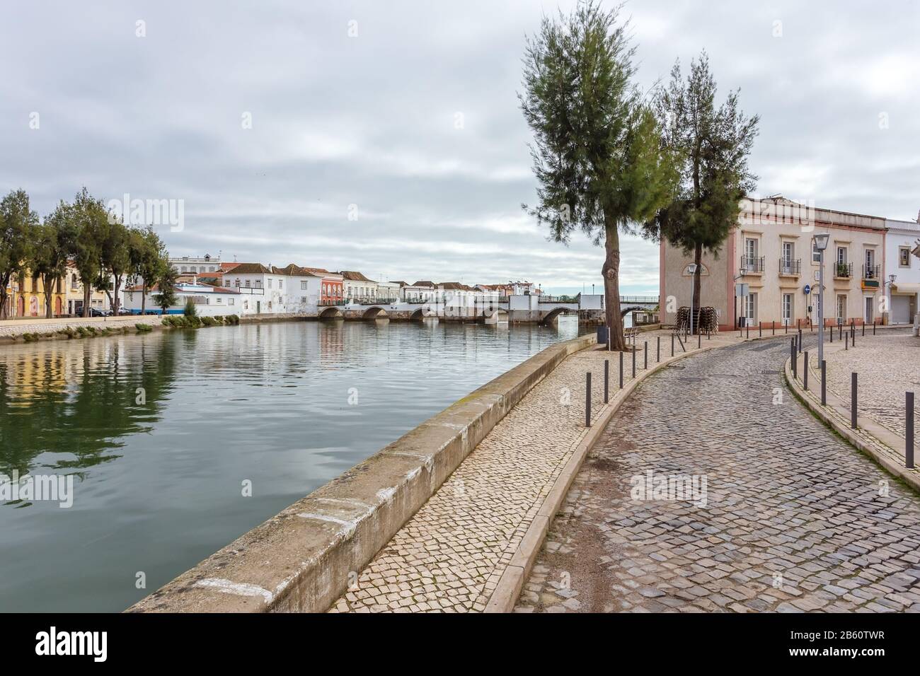 Streets over the river in the town of Tavira Stock Photo - Alamy
