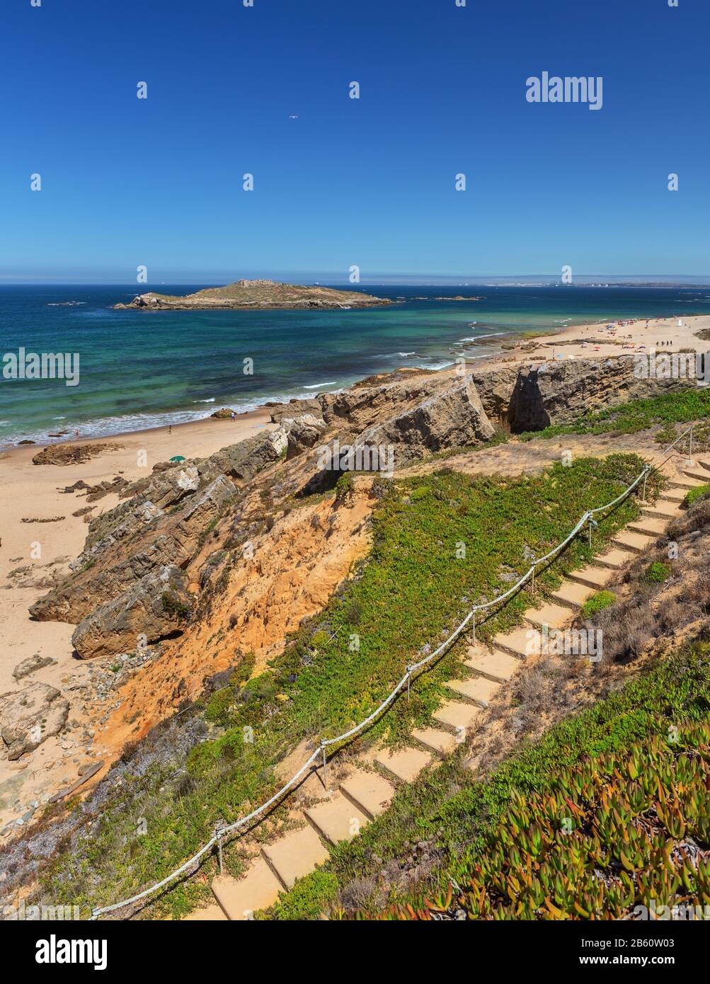 Sandy beach near the island Pessegueiro. Sines Portugal Stock Photo - Alamy