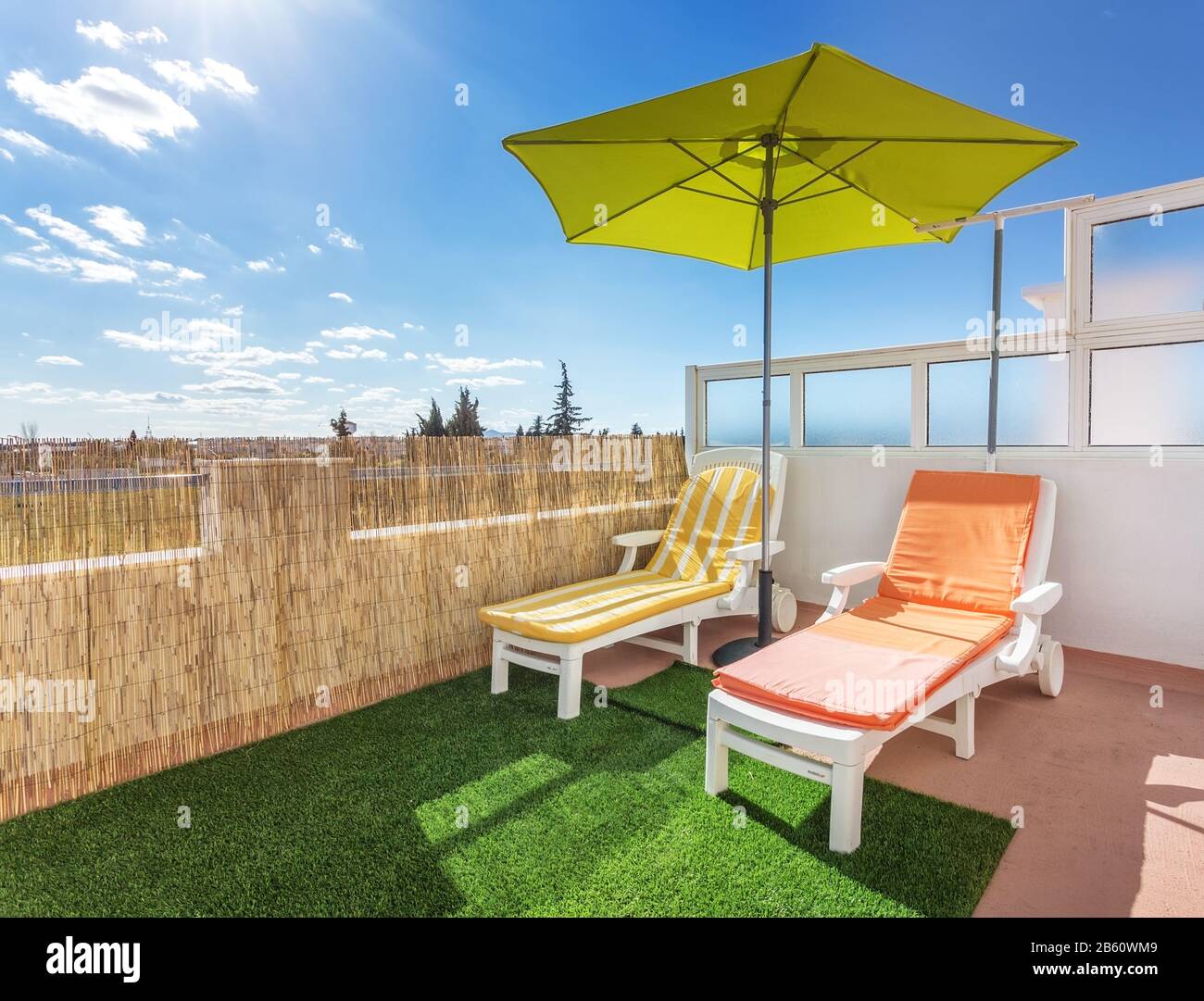 Cozy Corner on the terrace for sunbathing and relaxing. Summer for ...