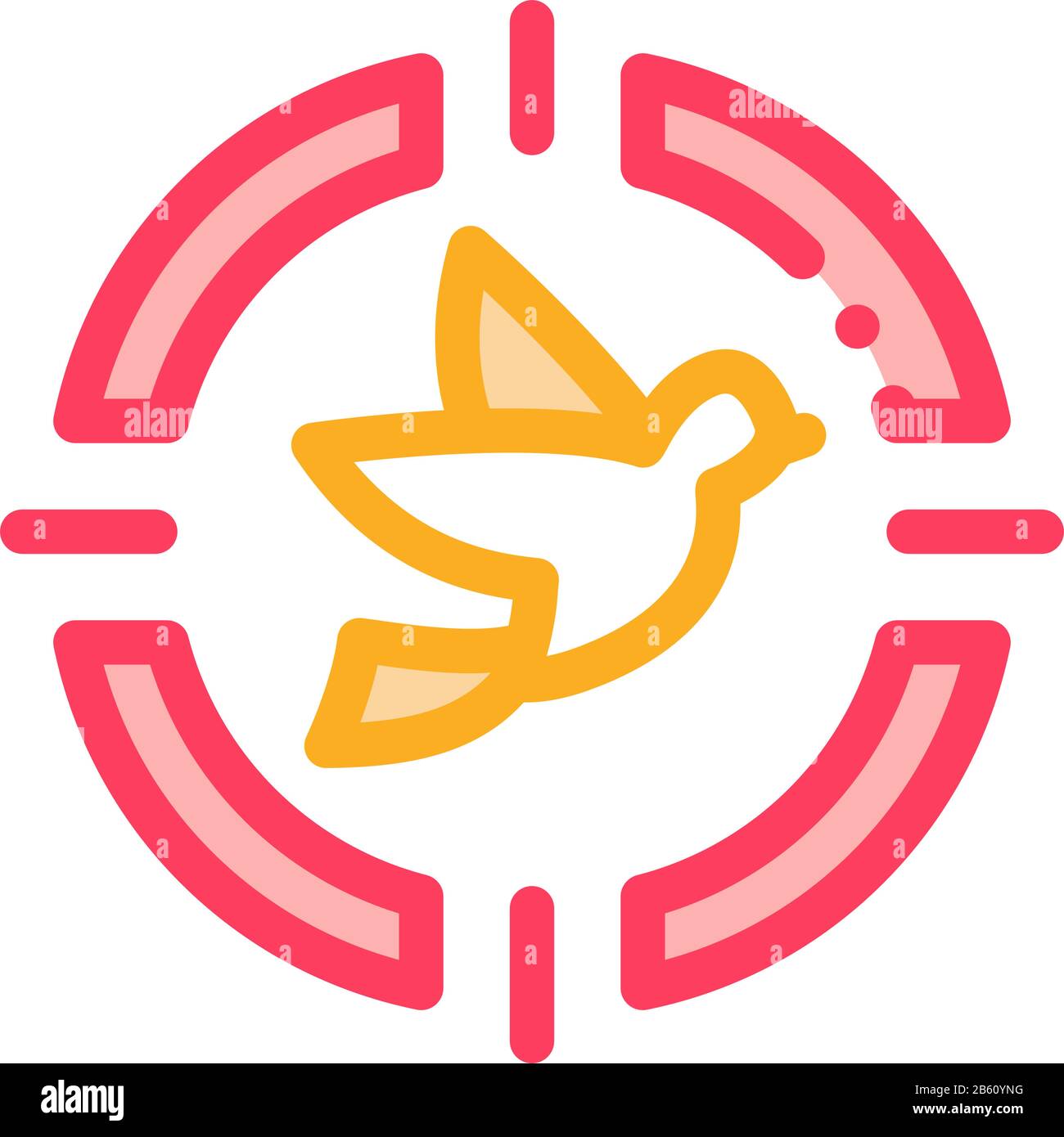 Flying Bird At Gunpoint Icon Thin Line Vector Stock Vector Image & Art ...
