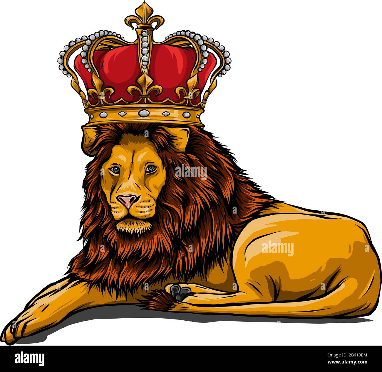 Lion with crown hi-res stock photography and images - Alamy