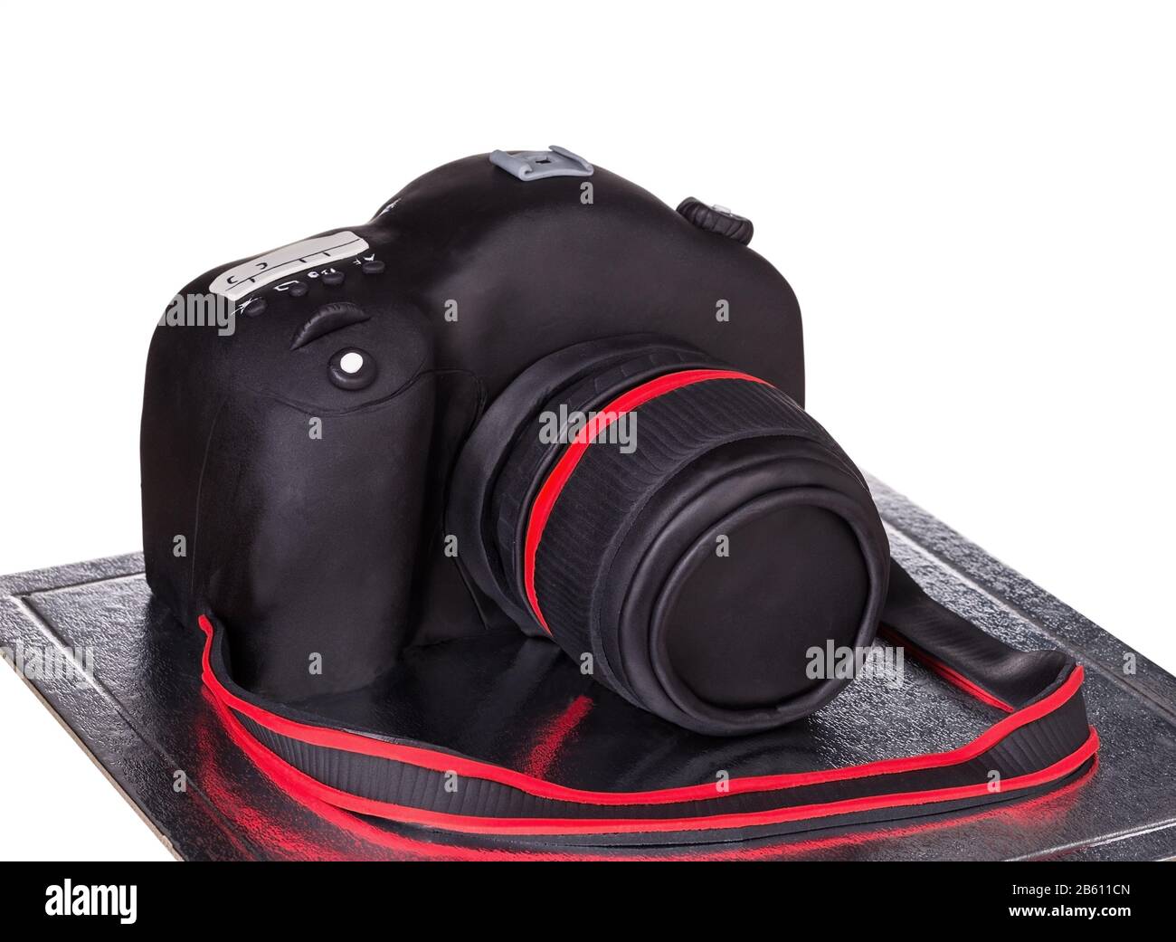 Cake camera to photograph birthday. On a white background Stock Photo ...