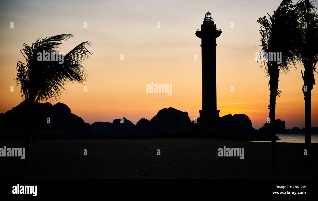 Vietnamese landscape in the sunset Stock Photo - Alamy