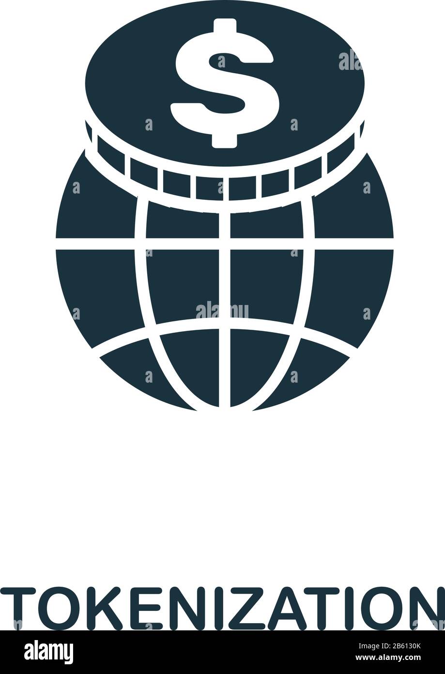 Tokenization icon. Simple element from business disruption collection ...