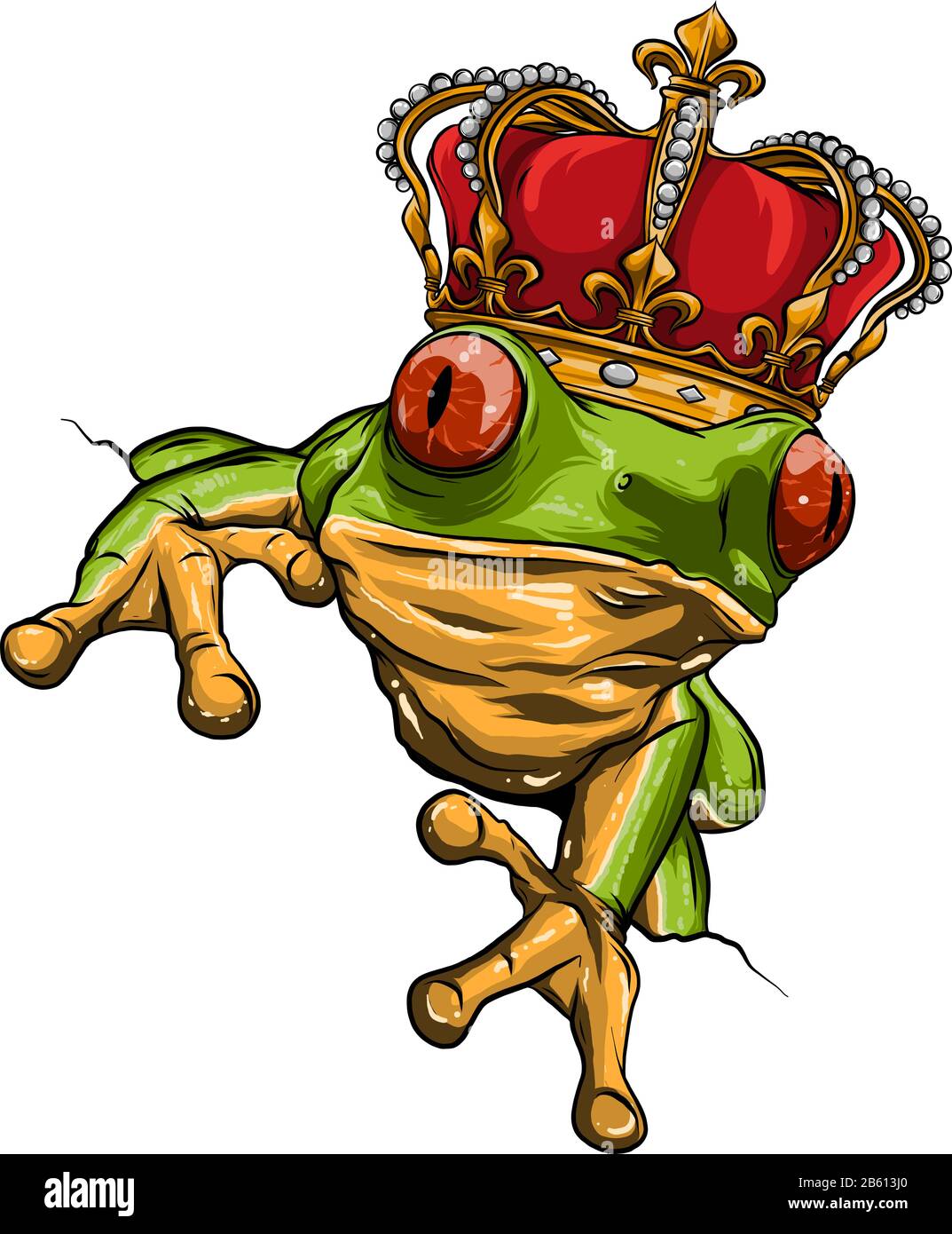 vector Illustration of green frog on white Stock Vector Image & Art - Alamy