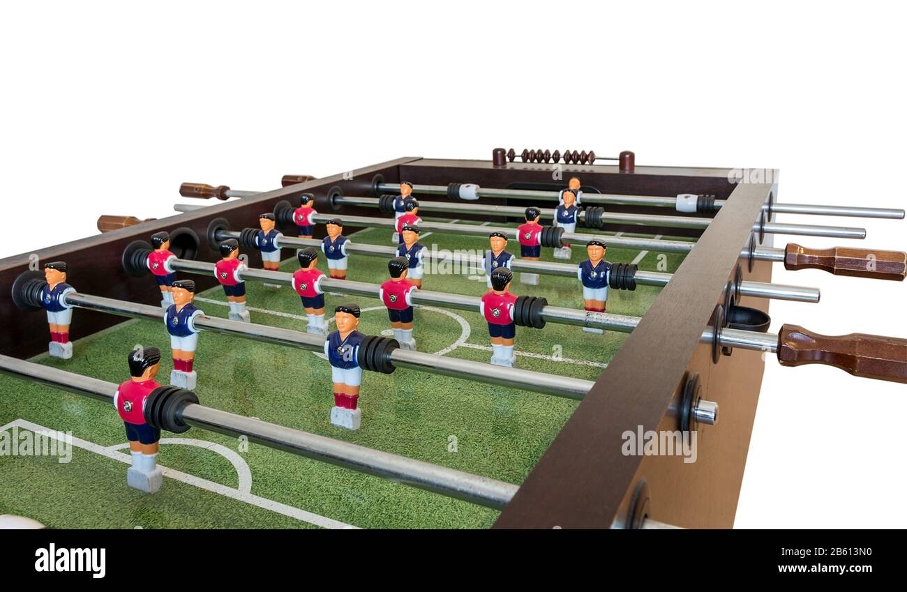 Table football game, Soccer table with red and blue players Stock Photo ...