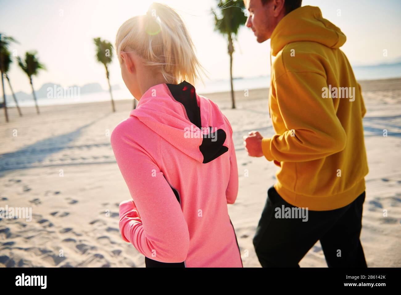 Running with partner is more pleasure Stock Photo - Alamy