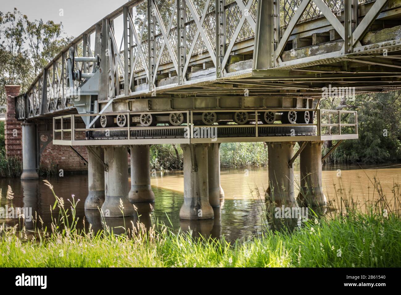 Mechanical workings of Sale swing Bridge in Victoria Australia Stock ...