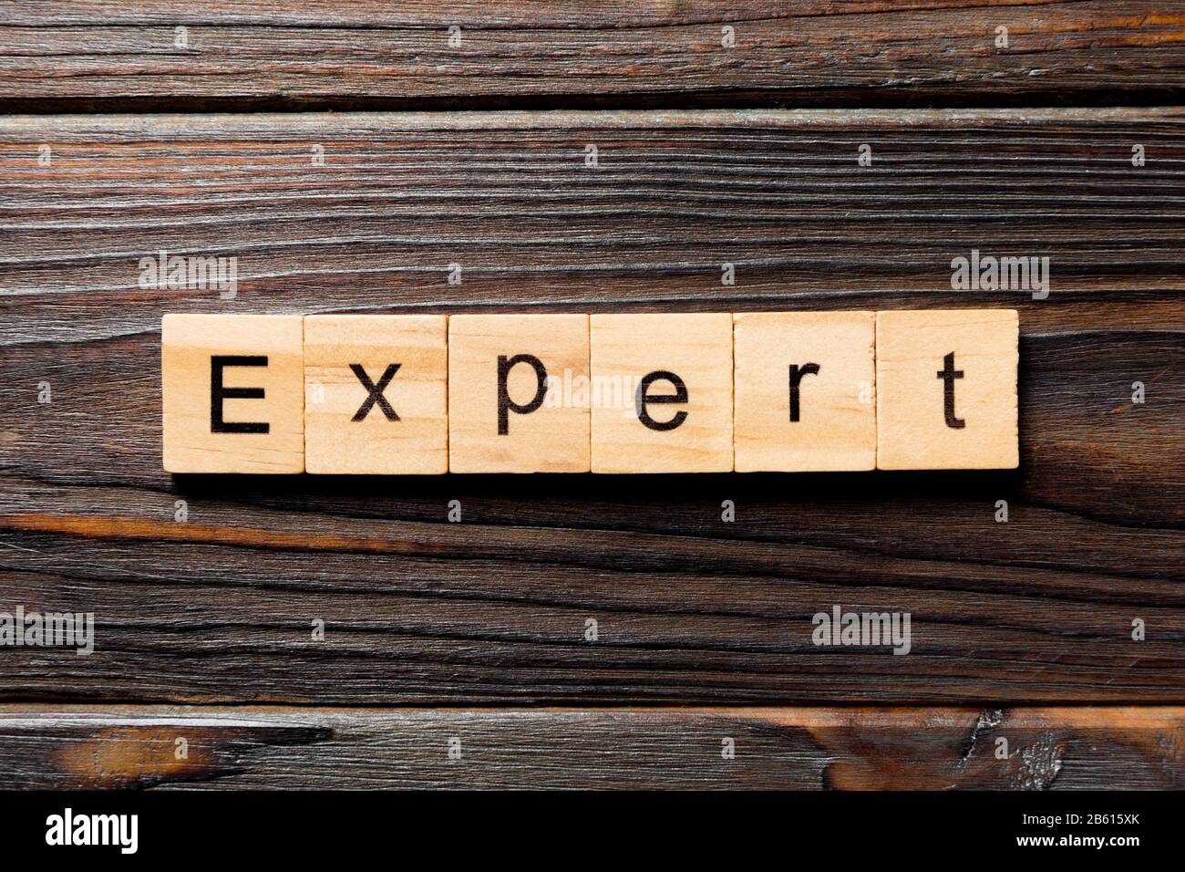 expert word written on wood block. expert text on table, concept Stock ...