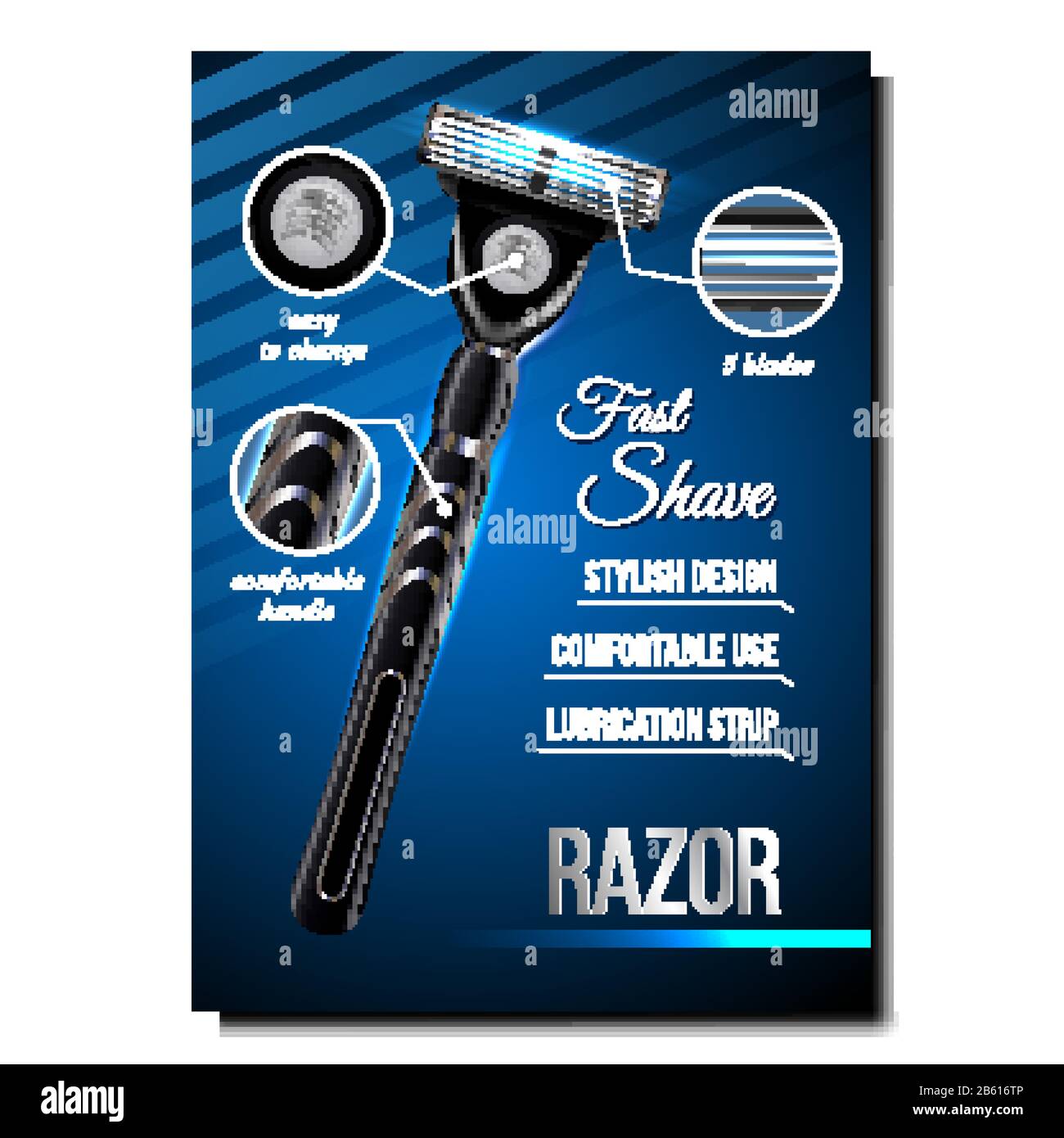 Razor For Shave Creative Advertising Banner Vector Stock Vector Image ...