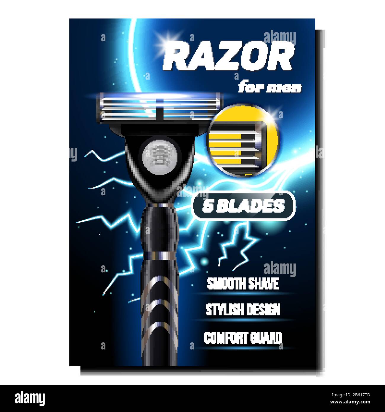 Razor For Men Creative Advertising Poster Vector Stock Vector Image ...