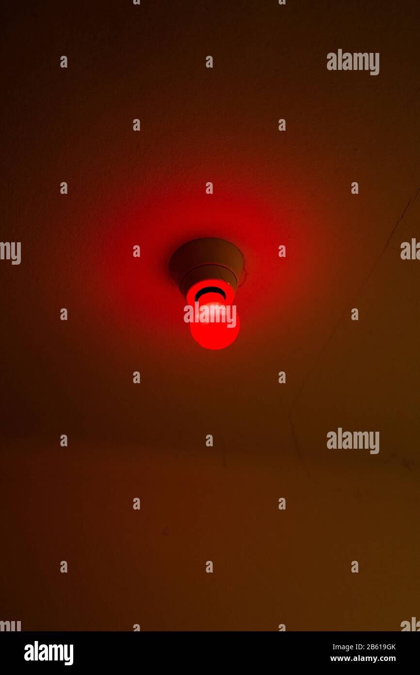 Red safelight in a photographic laboratory Stock Photo - Alamy