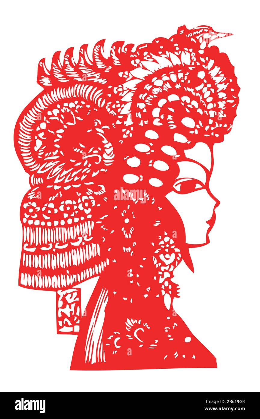 Chinese paper-cut art, Chinese ancient characters paper-cut Stock Photo ...