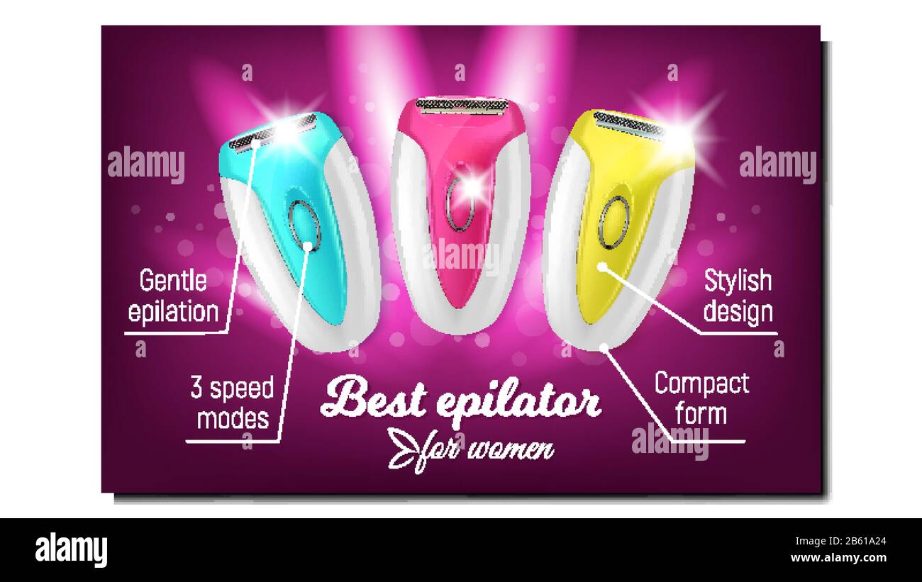 Best Epilator For Woman Advertising Banner Vector Stock Vector Image ...