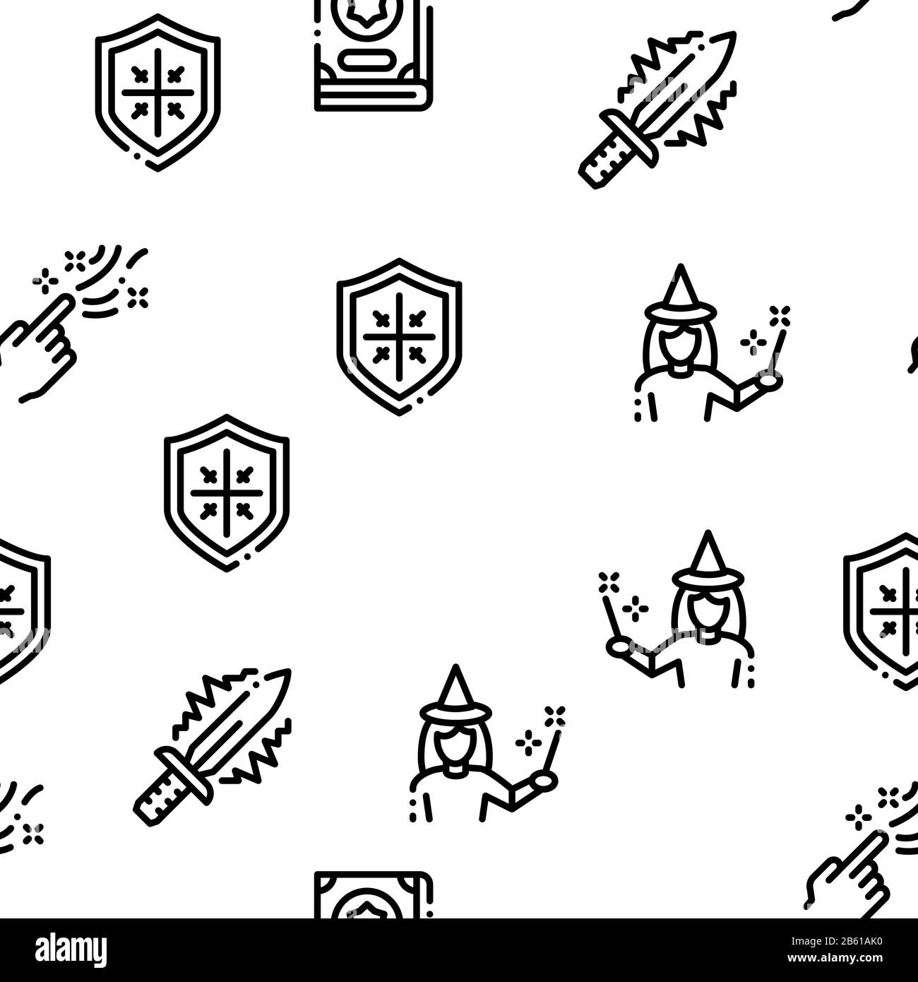 Wizard Magic Seamless Pattern Vector Stock Vector Image & Art - Alamy