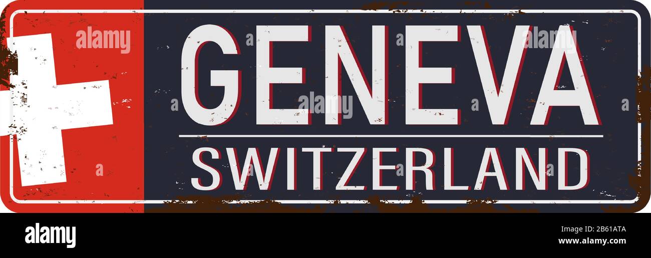 Geneva grungy rusty metal sign Vector illustration on white background ...