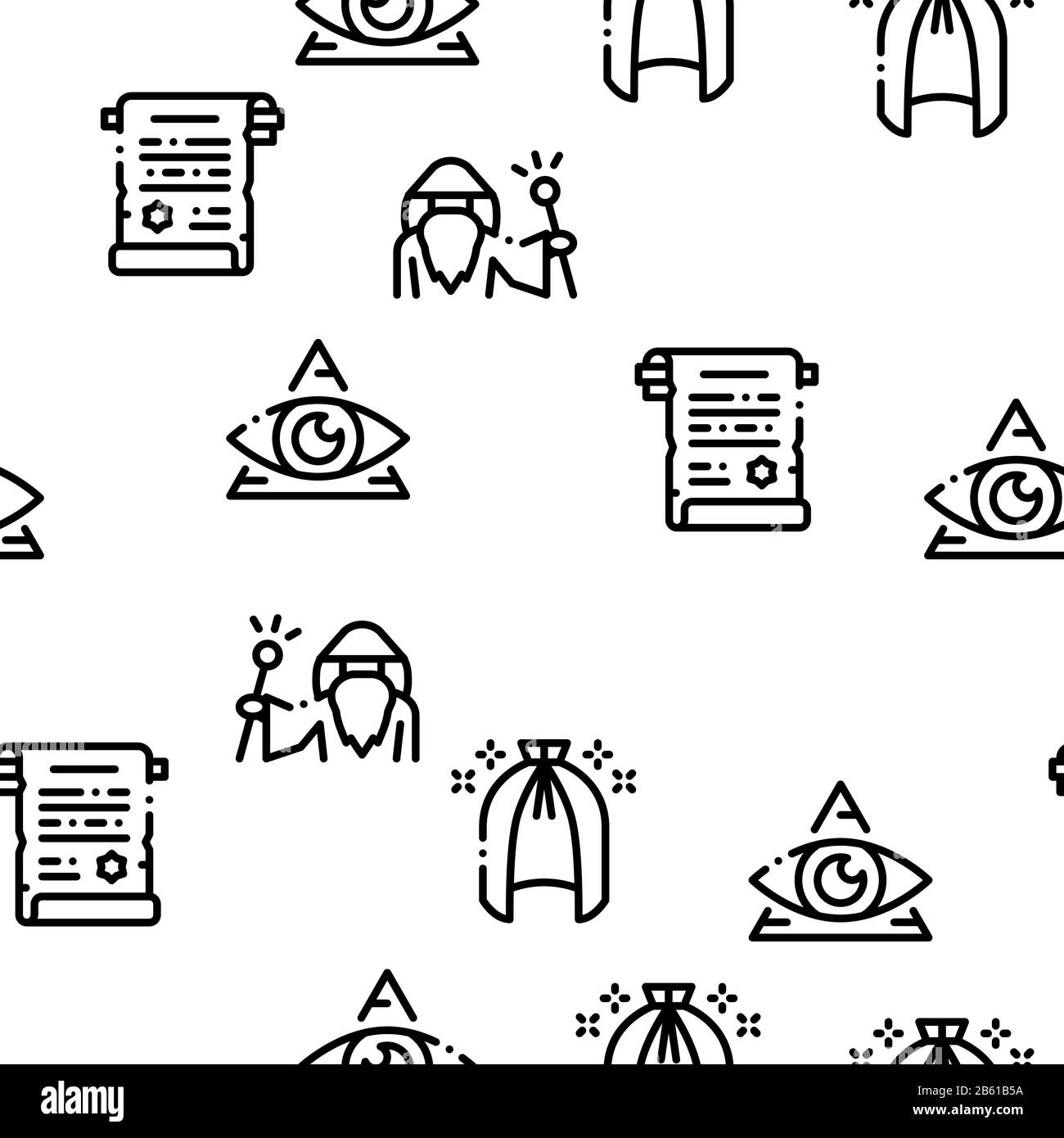 Wizard Magic Seamless Pattern Vector Stock Vector Image & Art - Alamy