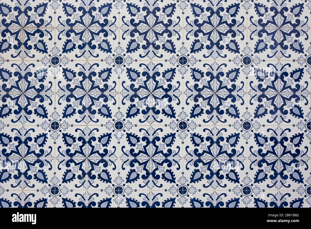 Ancient traditional Portuguese tiles. Of blue color Stock Photo - Alamy