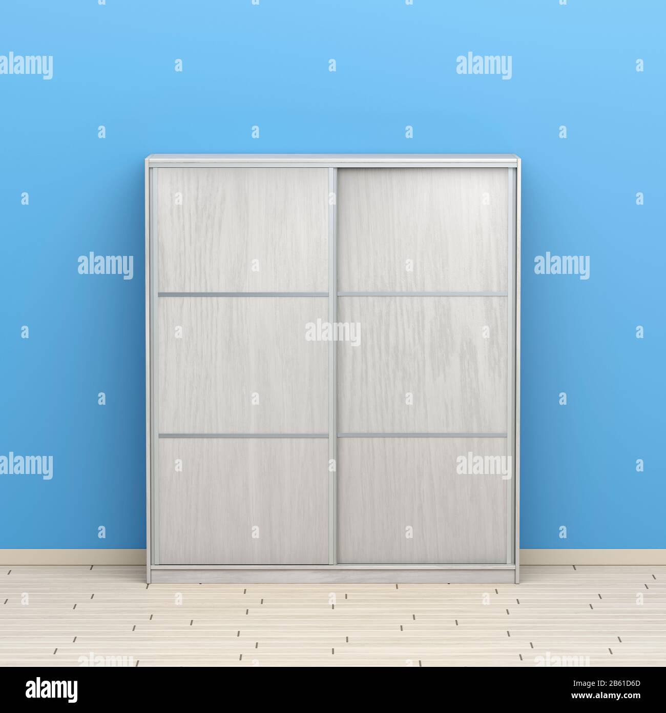 Wardrobe with sliding doors in the room, front view Stock Photo - Alamy