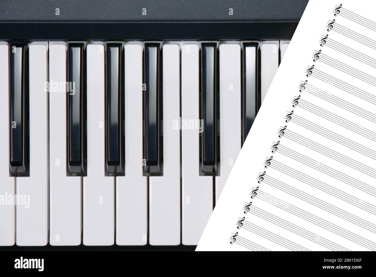 piano buttons and notes Stock Photo - Alamy