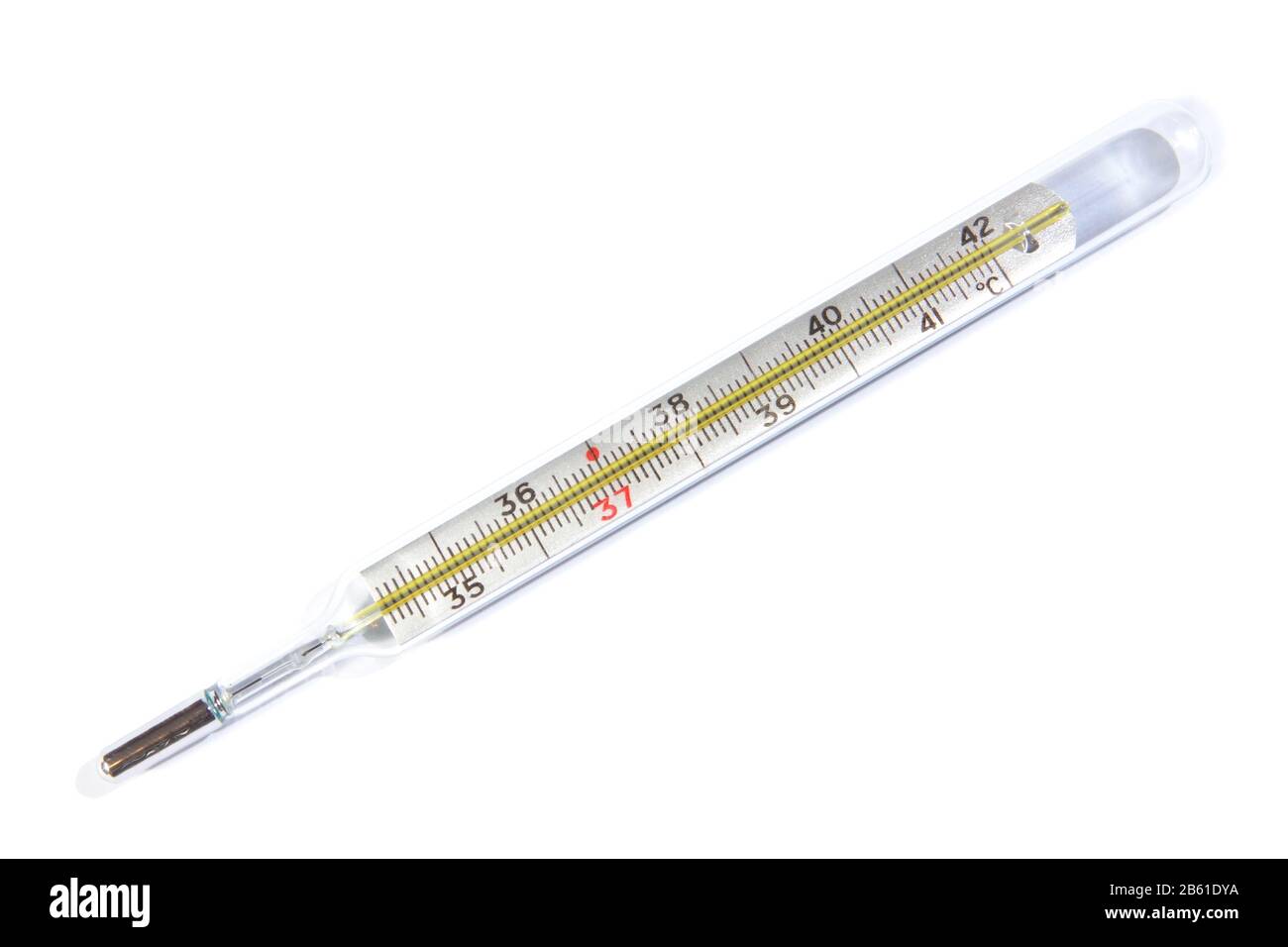 Thermometer on white background Stock Photo - Alamy