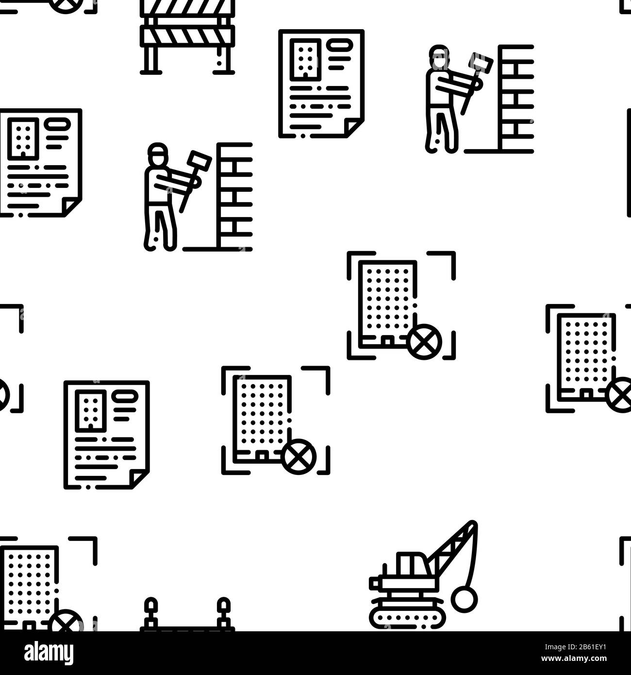 Demolition Building Seamless Pattern Vector Stock Vector Image & Art ...