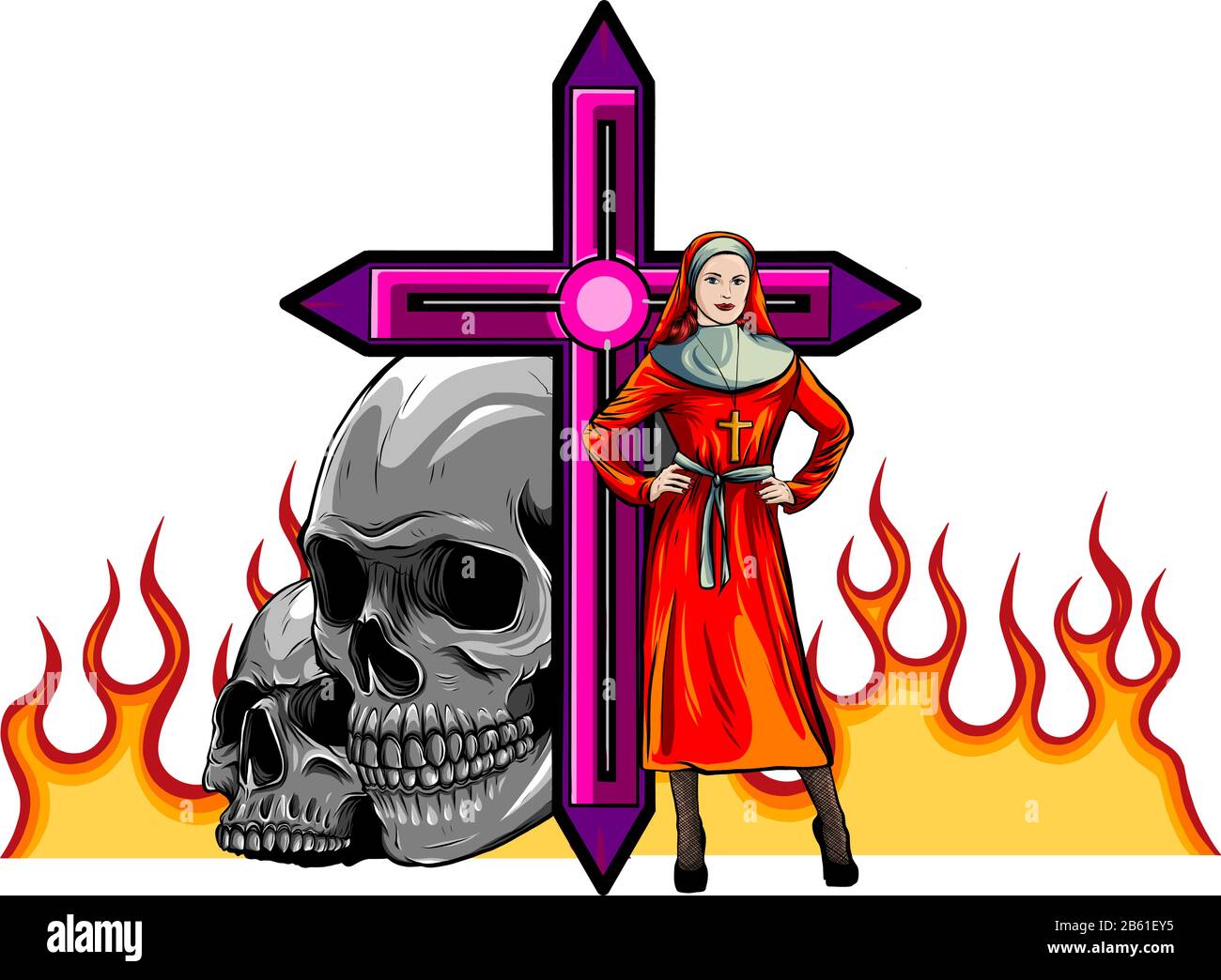 Old nun portrait Stock Vector Images - Alamy