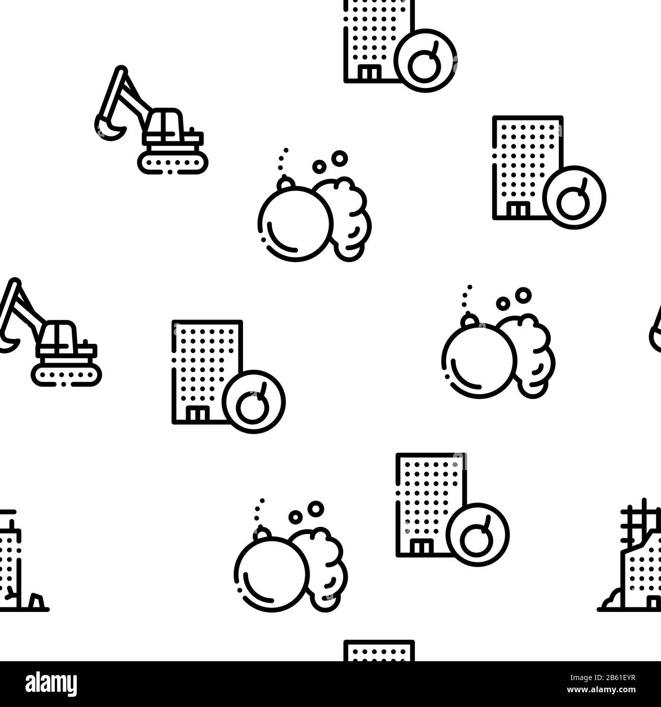 Demolition Building Seamless Pattern Vector Stock Vector Image & Art ...