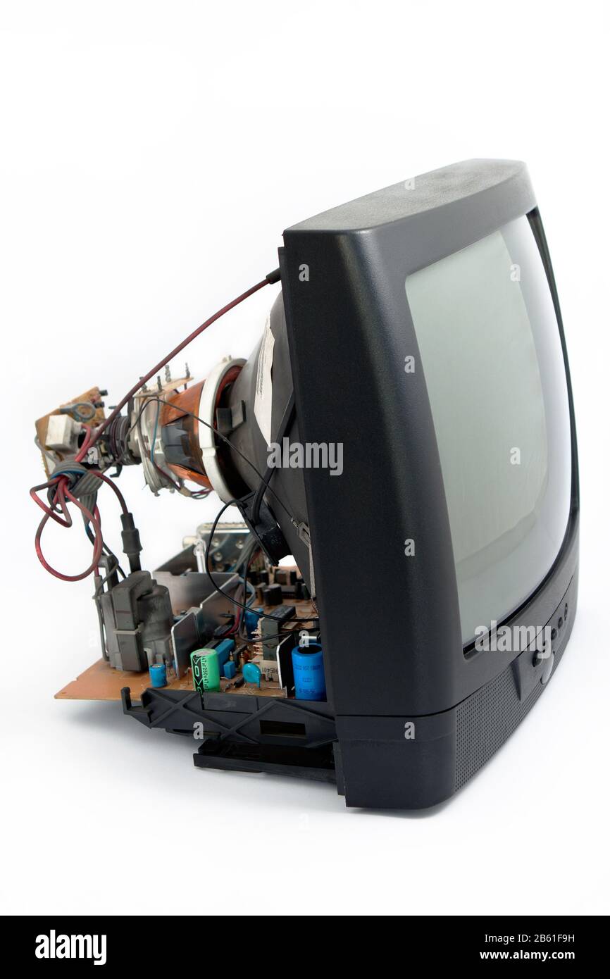 disassemble crt television on a white background Stock Photo - Alamy