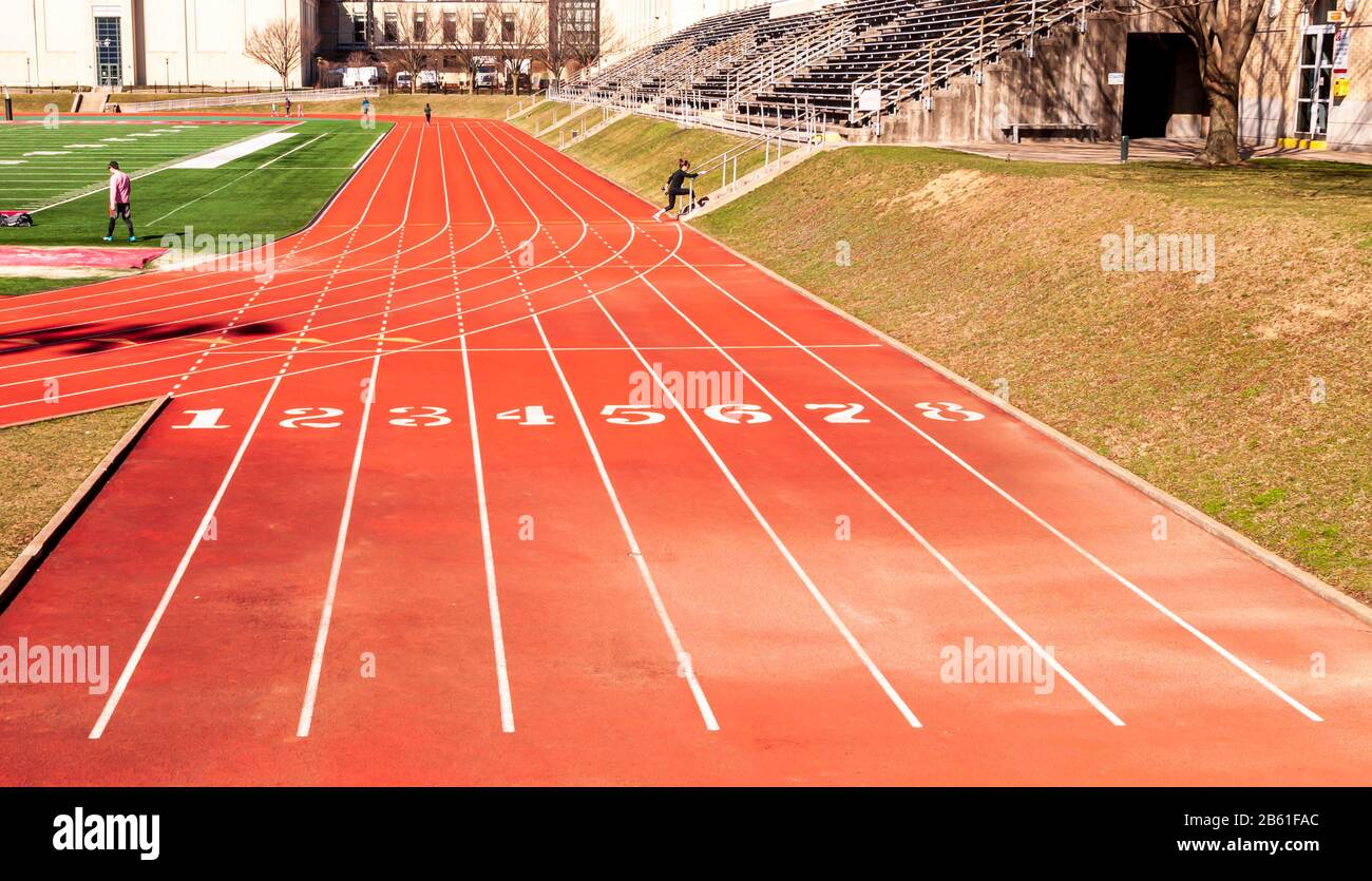 Starting numbers on the track at Gesling Stadium on the campus of ...