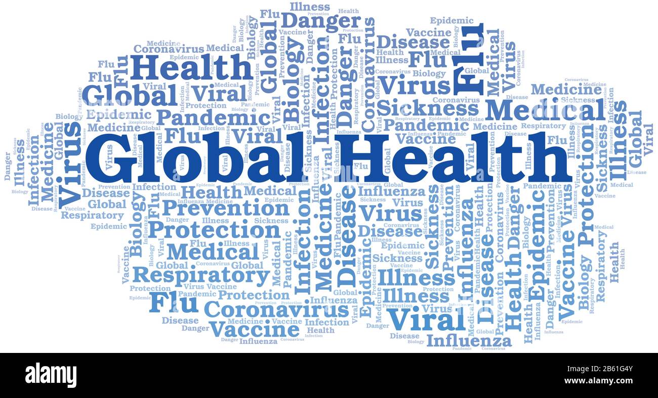 Global Health word cloud on white background. Wordcloud made with text ...