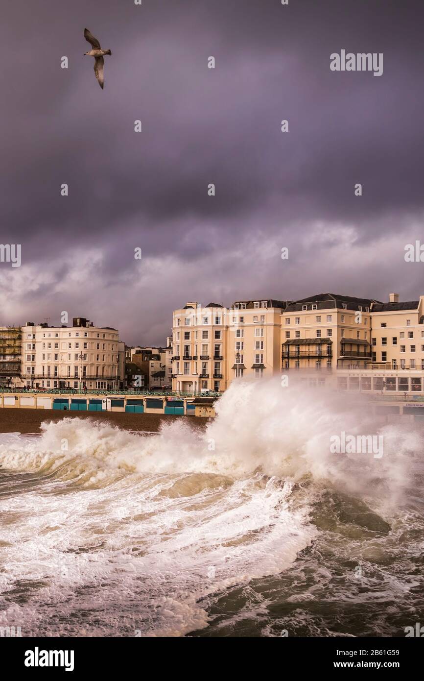 Brighton seafront storm hi-res stock photography and images - Alamy