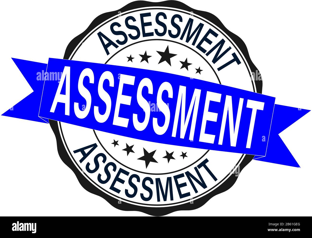 assessment stamp. blue round assessment grunge vintage stamp ...