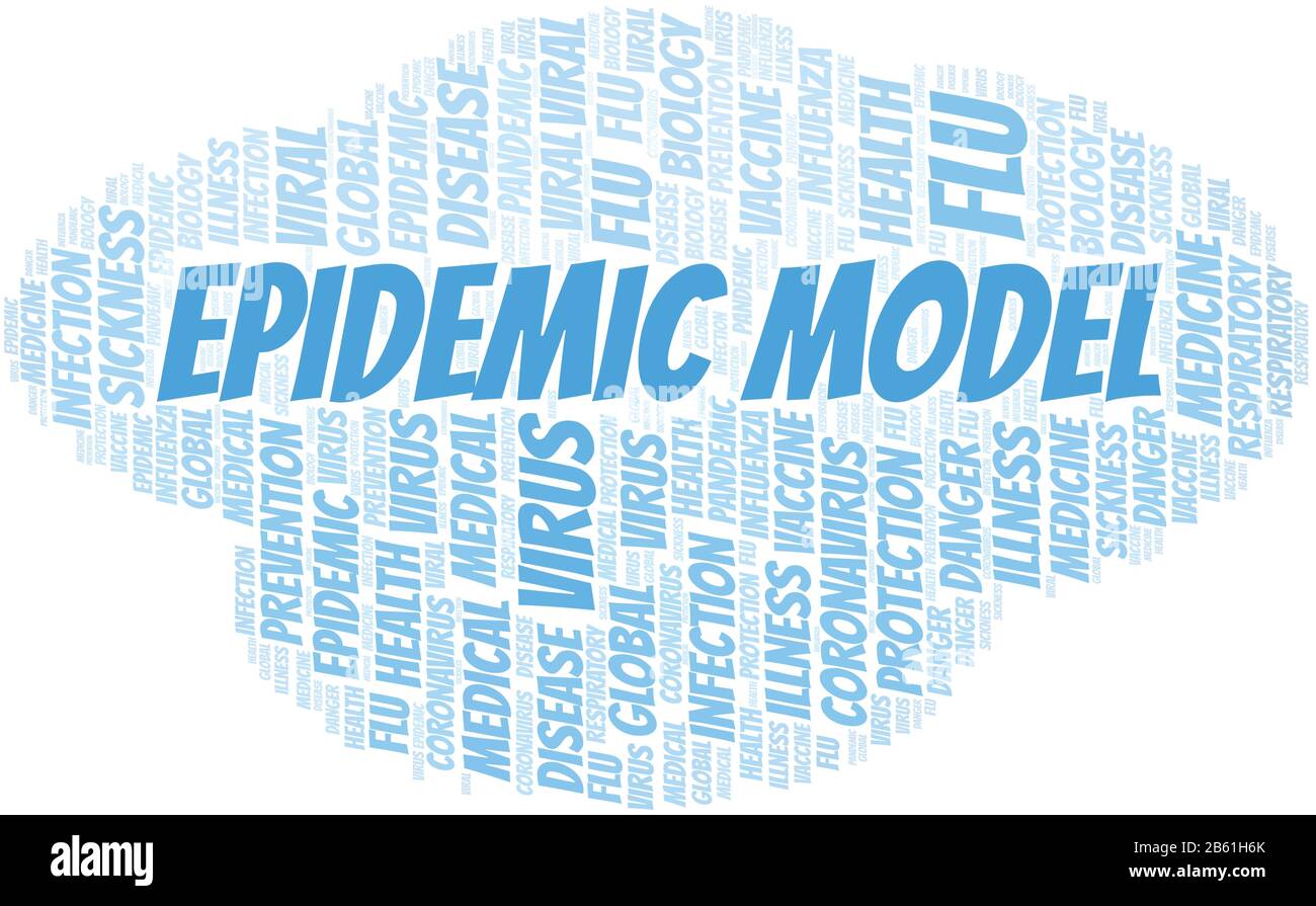 Epidemic model word cloud on white background. Wordcloud made with text ...
