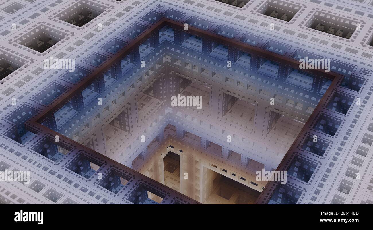 futuristic techno architecture abstract 3d illustration Stock Photo - Alamy