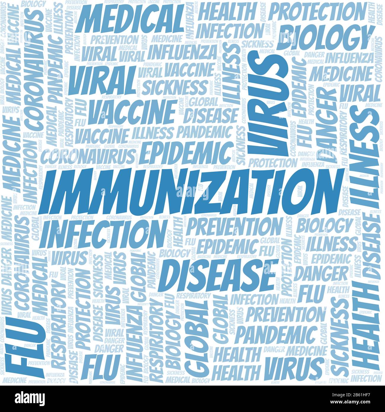 Immunization word cloud on white background. Wordcloud made with text ...