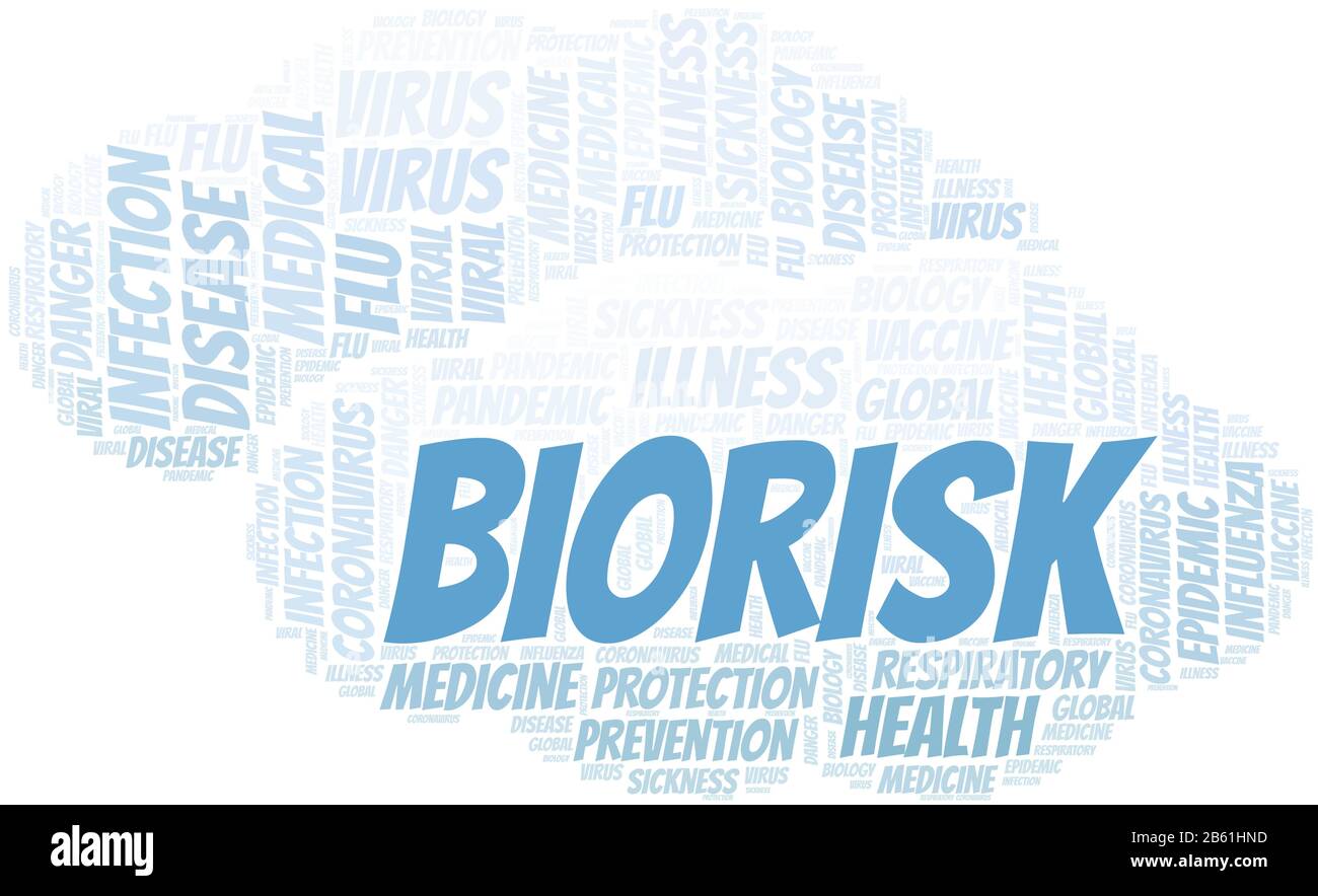Biorisk word cloud on white background. Wordcloud made with text only ...