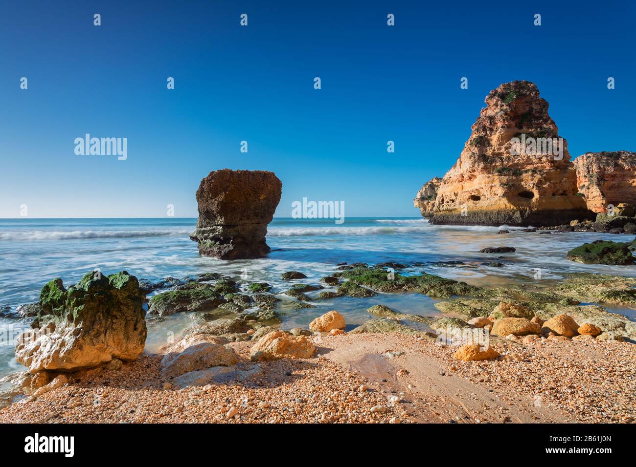 Sea surf wave magnificent landscape. Portugal, Albufeira Stock Photo ...
