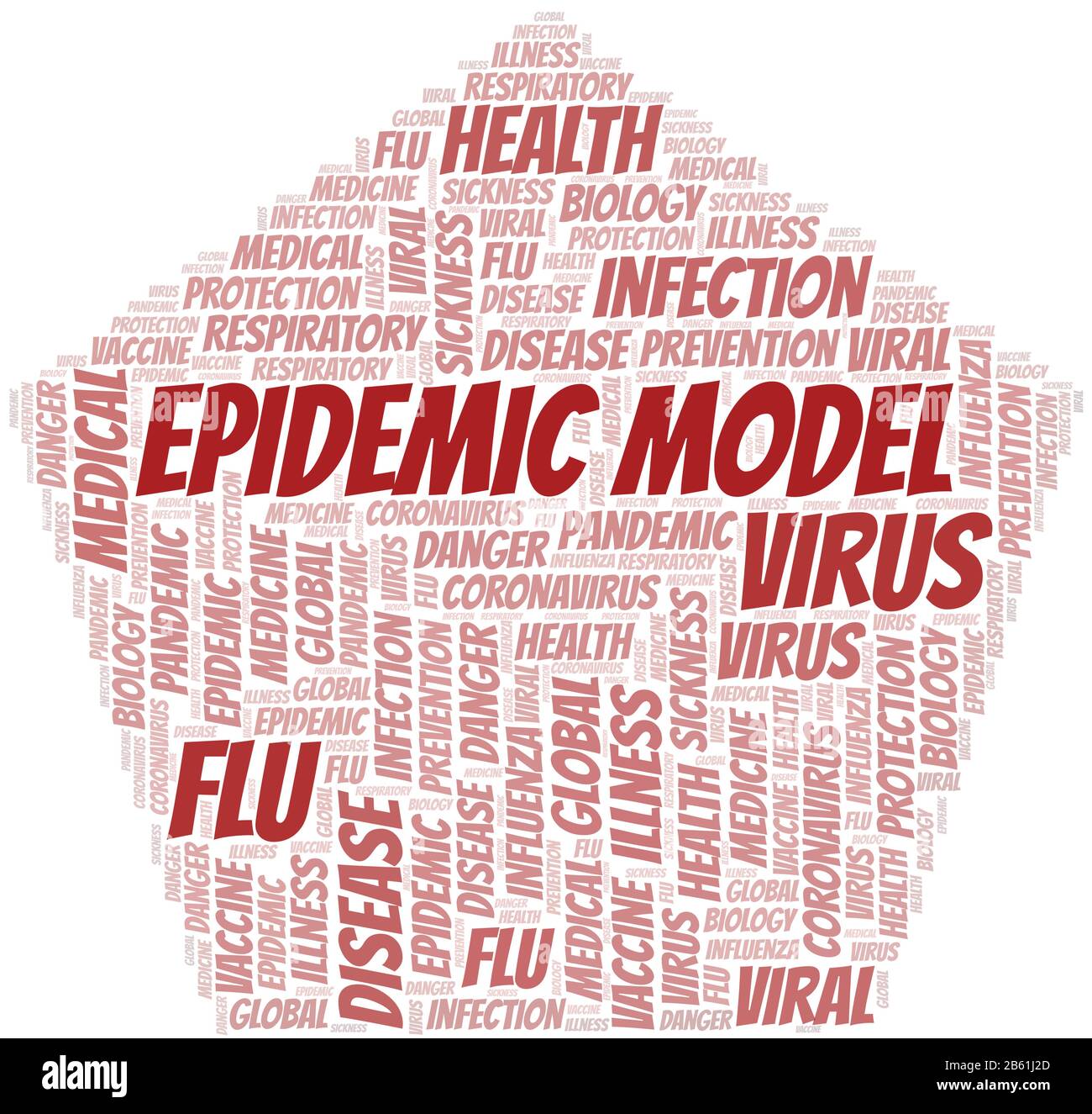 Epidemic model word cloud on white background. Wordcloud made with text ...