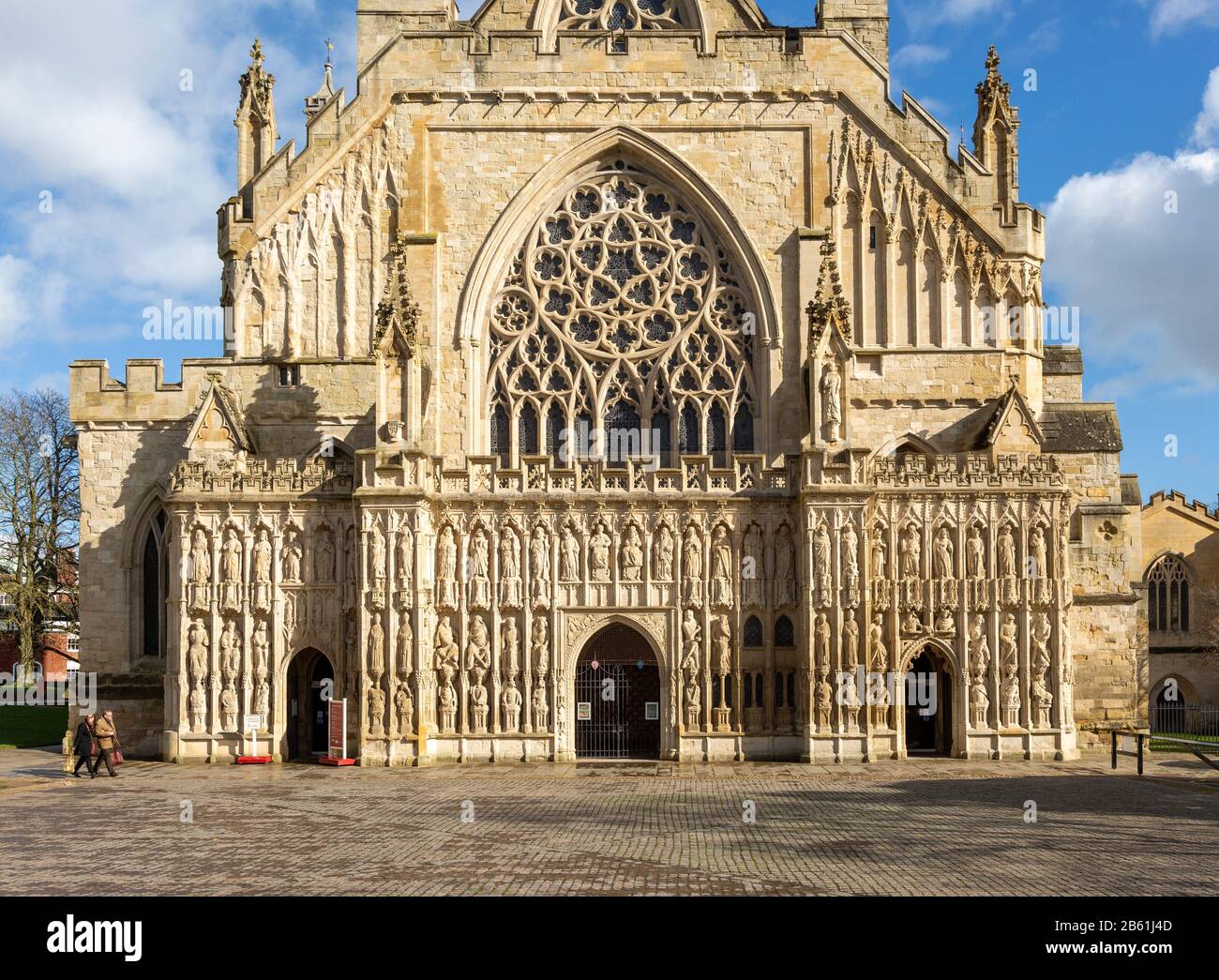 Medieval West Front Image screen stone carvings, Gothic architecture c ...