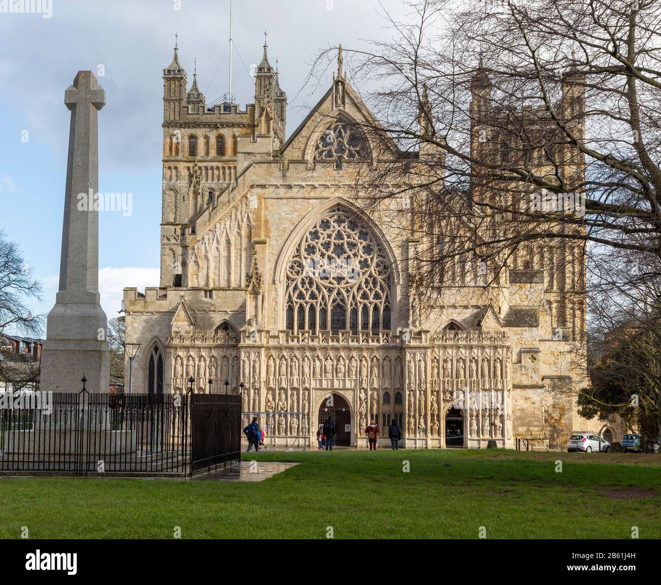 Medieval West Front Image screen stone carvings, Gothic architecture c ...