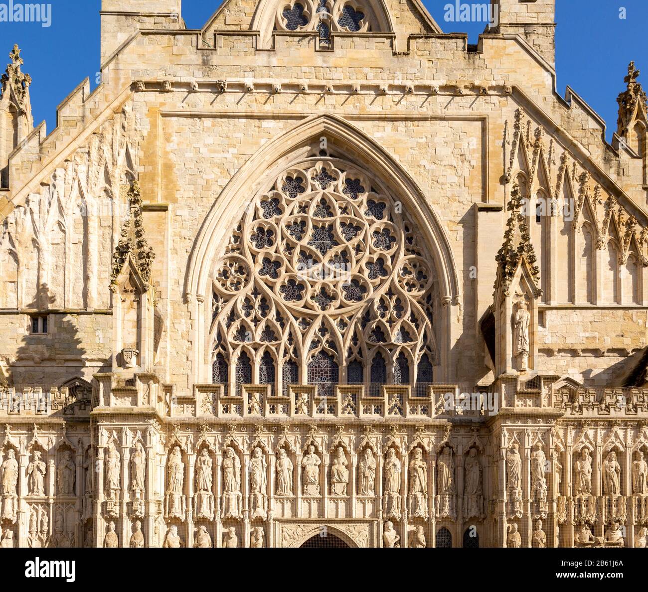 Medieval West Front Image screen stone carvings, Gothic architecture c ...