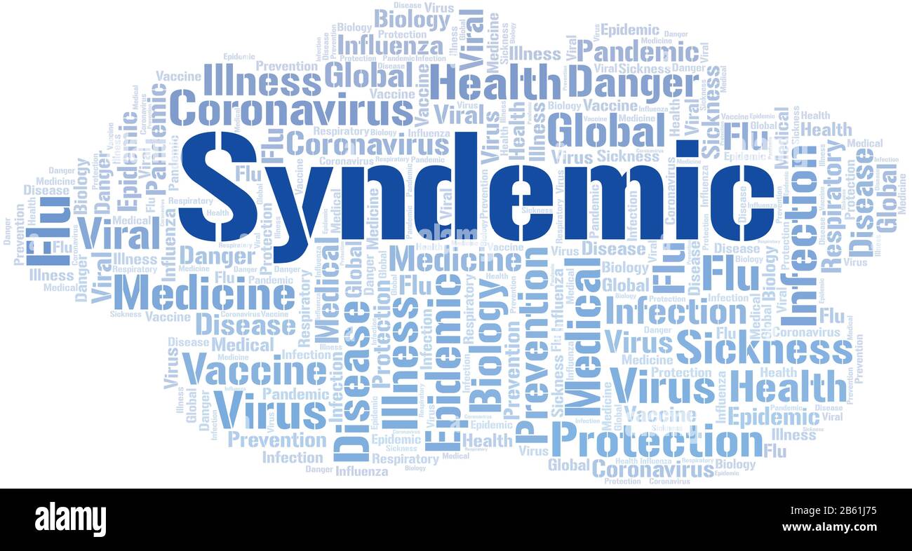 Syndemic word cloud on white background. Wordcloud made with text only ...