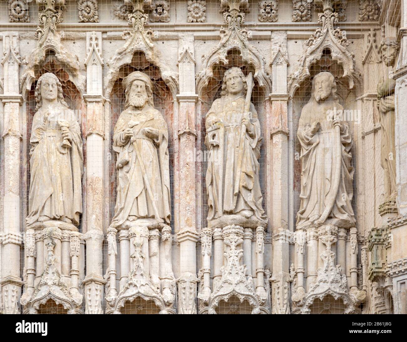 Medieval West Front Image screen stone carvings, Gothic architecture c ...