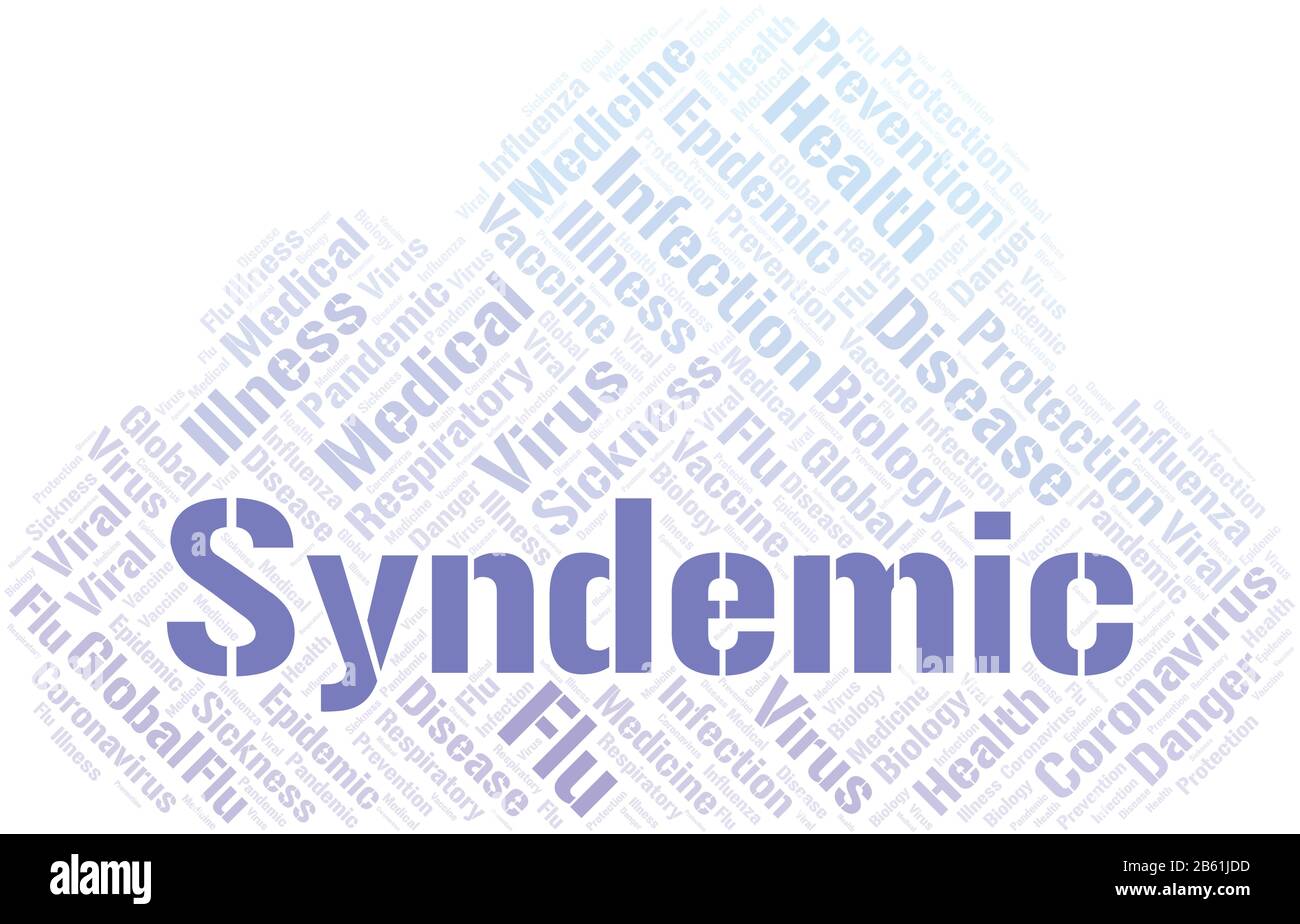 Syndemic word cloud on white background. Wordcloud made with text only ...