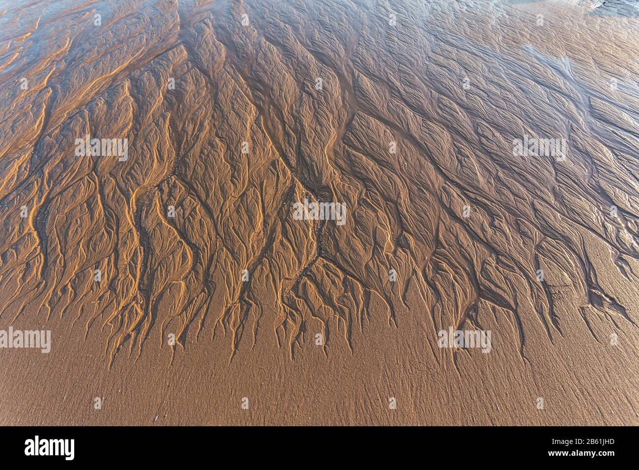 Texture of wet sand after a wave. In nature Stock Photo - Alamy